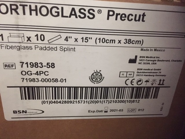 BSN Medical ORTHO-GLASS Pre-Cut Splints 4x15" OG-4PC for sale online | eBay