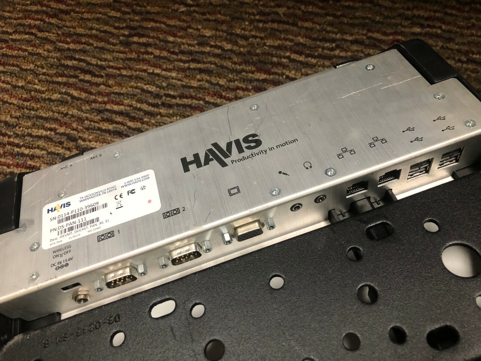 One Havis DS-PAN-111 or 112 rugged mobile docking station tough-book ...