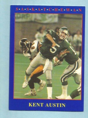 1990 JOGO CFL Football Kent Austin #2#13 Roughriders University ...