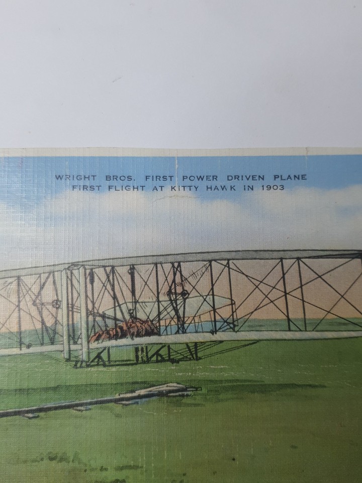 Wright Brothers First Flight Kitty Hawk 1903 Vintage Linen Postcard | eBay