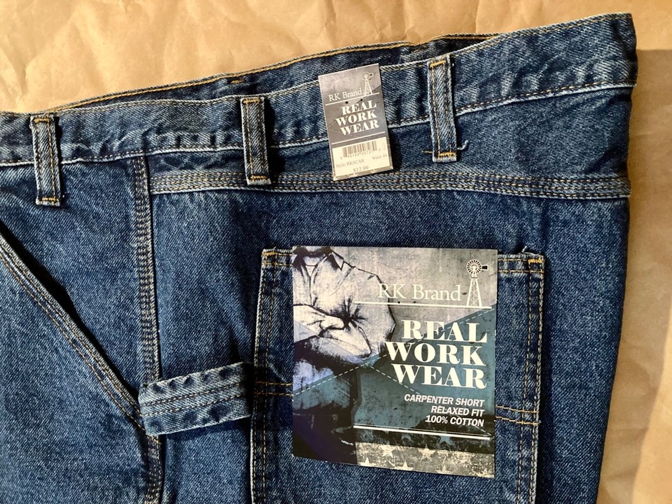 Mens RK Brand Real Work Wear Size 46” Denim Carpenter Shorts | eBay
