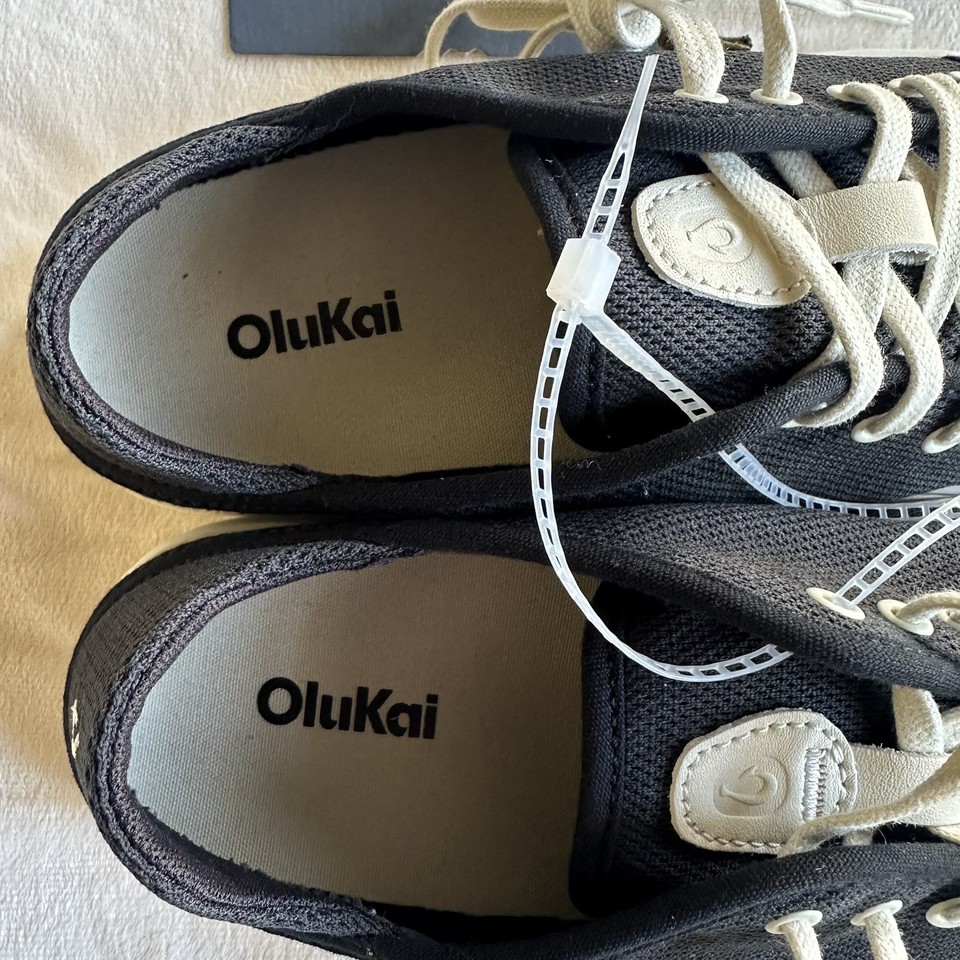 OluKai Pehuea Li Women's Sz 7.5 Black White Mesh Shoes Sneakers (20379 ...