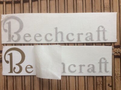 BEECHCRAFT AIRCRAFT DECALS ORIGINAL GOLD STYLE set of 2! | eBay
