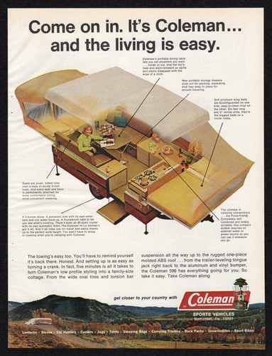 1971 Coleman Sports Vehicles Living Easy Closer Country Camping Trailer ...