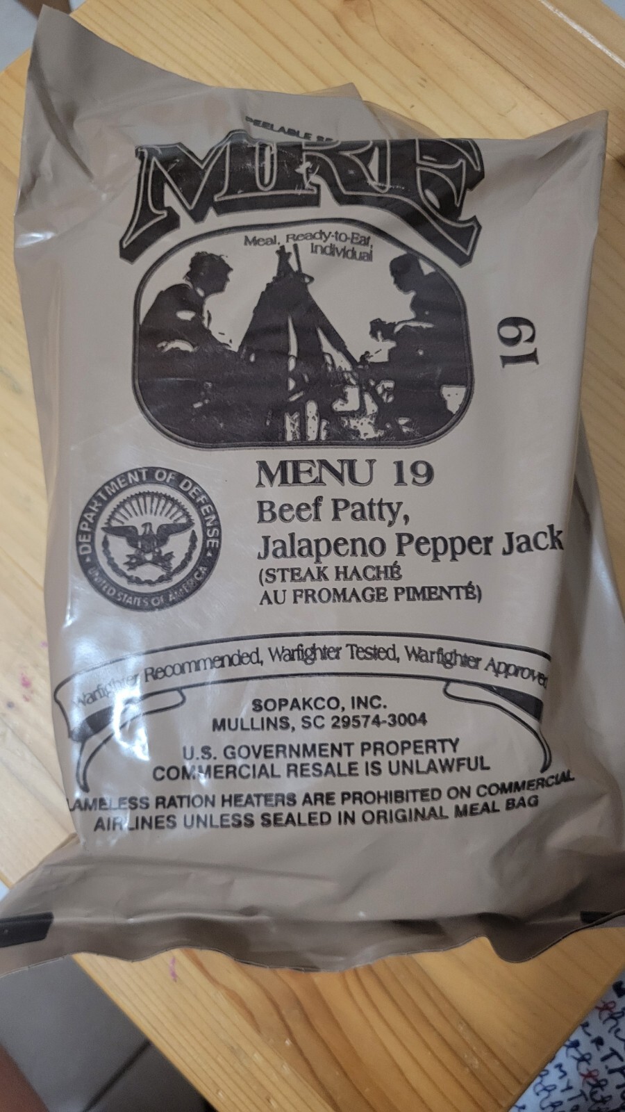 MRE Menu 19 Ready To Eat Camping Survival | eBay