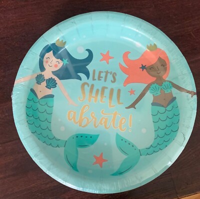 Spritz 10ct Let's Shellabrate Mermaid Birthday Dinner Plates - 8.5" | eBay