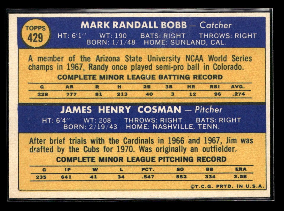 1970 Topps #429 Cubs 1970 Rookie Stars - NM/MT+ Set Break! RC | eBay