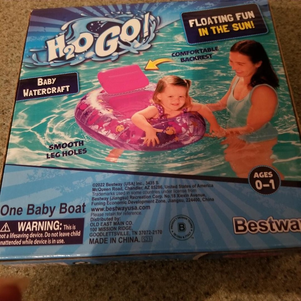 Pink & Purple H2O Go! Baby Watercraft Baby Pool Float With Back Rest ...