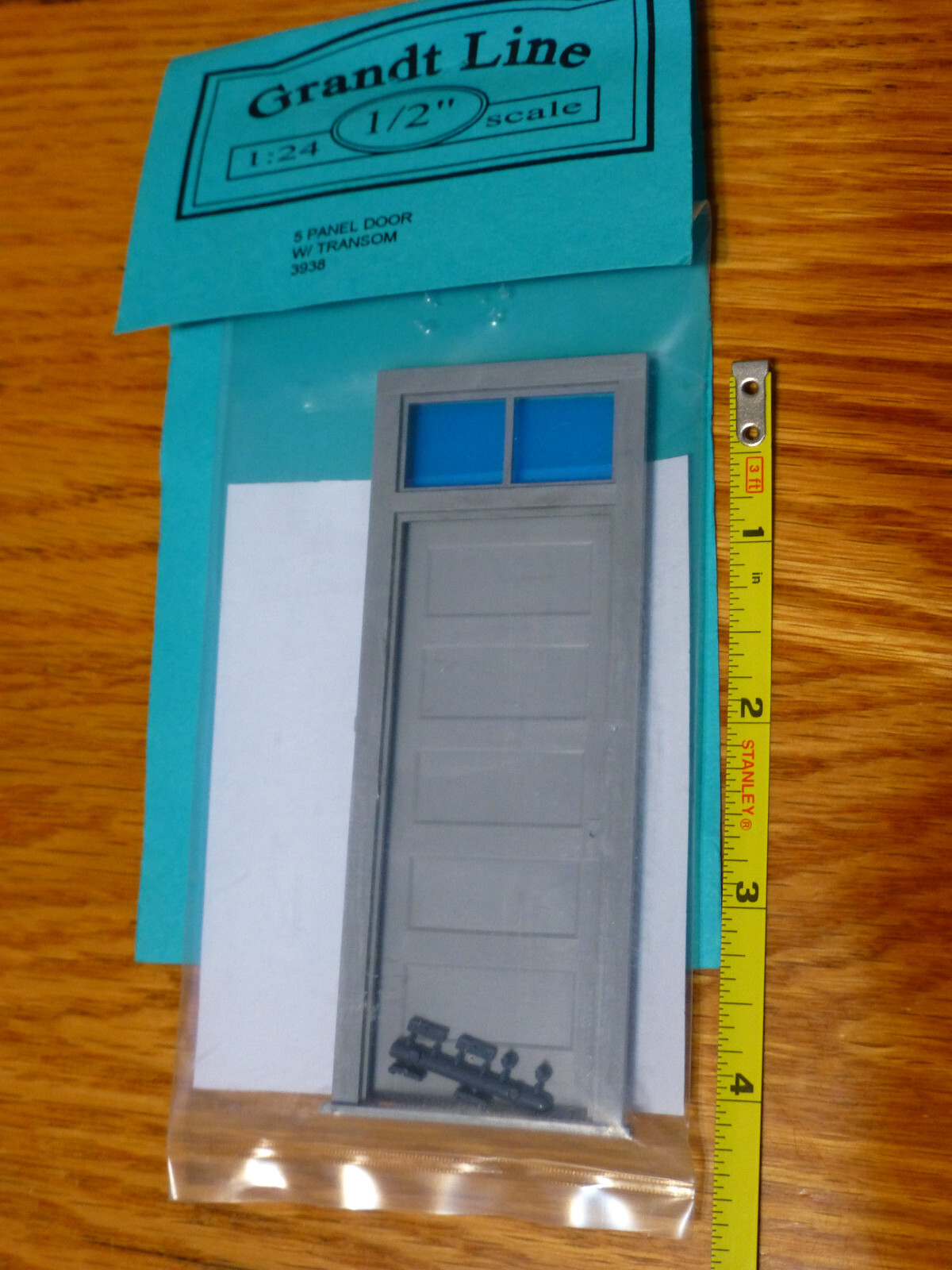 Grandt Line 1/2" Scale #3938 - 1-5/8″ x 4-1/4″ DOOR-5 PANEL WITH 2 PANE ...