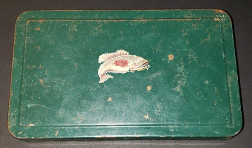 Antique H.H.P. Co. Climax Steel Trout Fishing Lure Tackle Box With ...