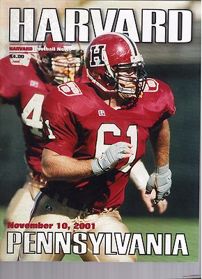 2001 Harvard vs Pennsylvania Football Program - Ex Mint | eBay