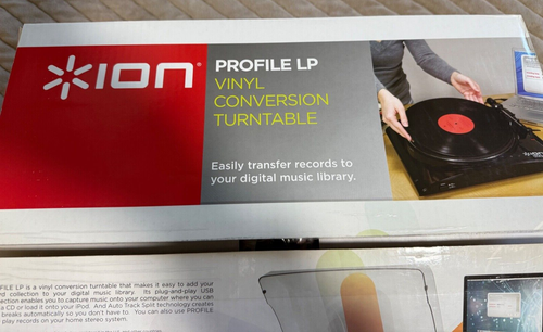 ION Profile Pro USB Turntable w/Input 120v Vinyl Record Music Open Box ...