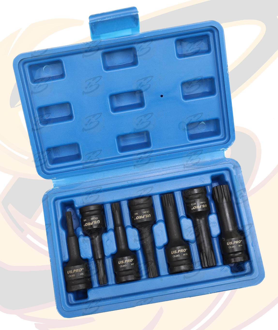 US PRO Impact Spline Bit Sockets Set 3/8" Drive Impact M5 - M14 Spline ...