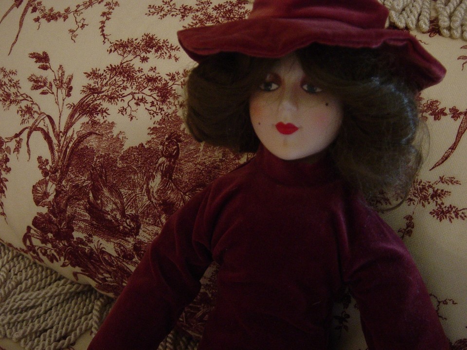 Vintage 24in Porcelain Cloth Body Victorian Style Doll | eBay