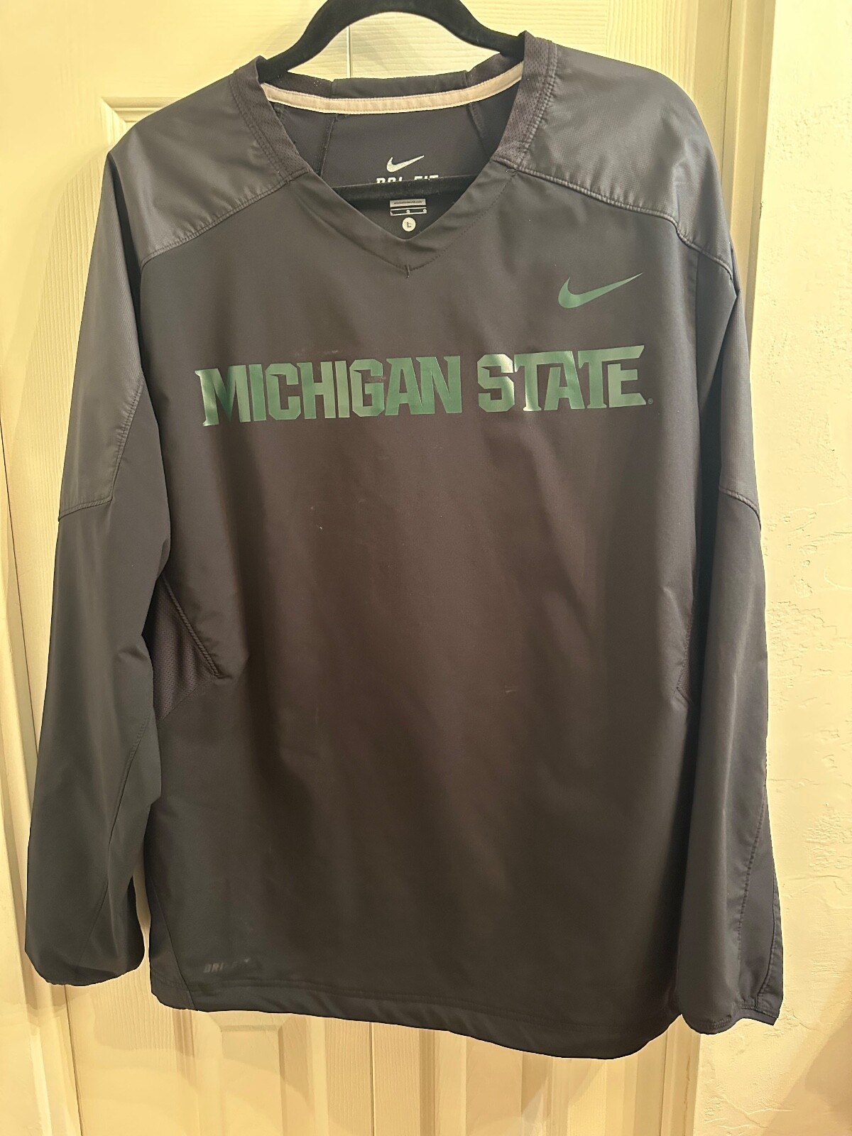 Michigan State Spartans Nike Black Windbreaker Jacket Mens Size Large ...