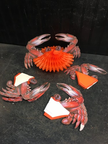 Vintage Beistle Co USA CRAB Tissue Paper Decoration LOT OF 4 , USED ...