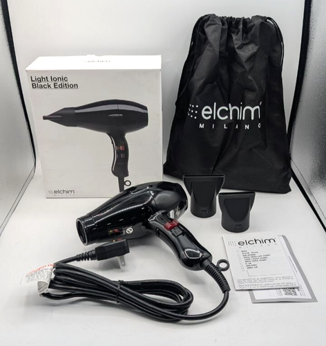 Elchim Milano 3900 Healthy & Light Ionic Professional Dryer, Black ...
