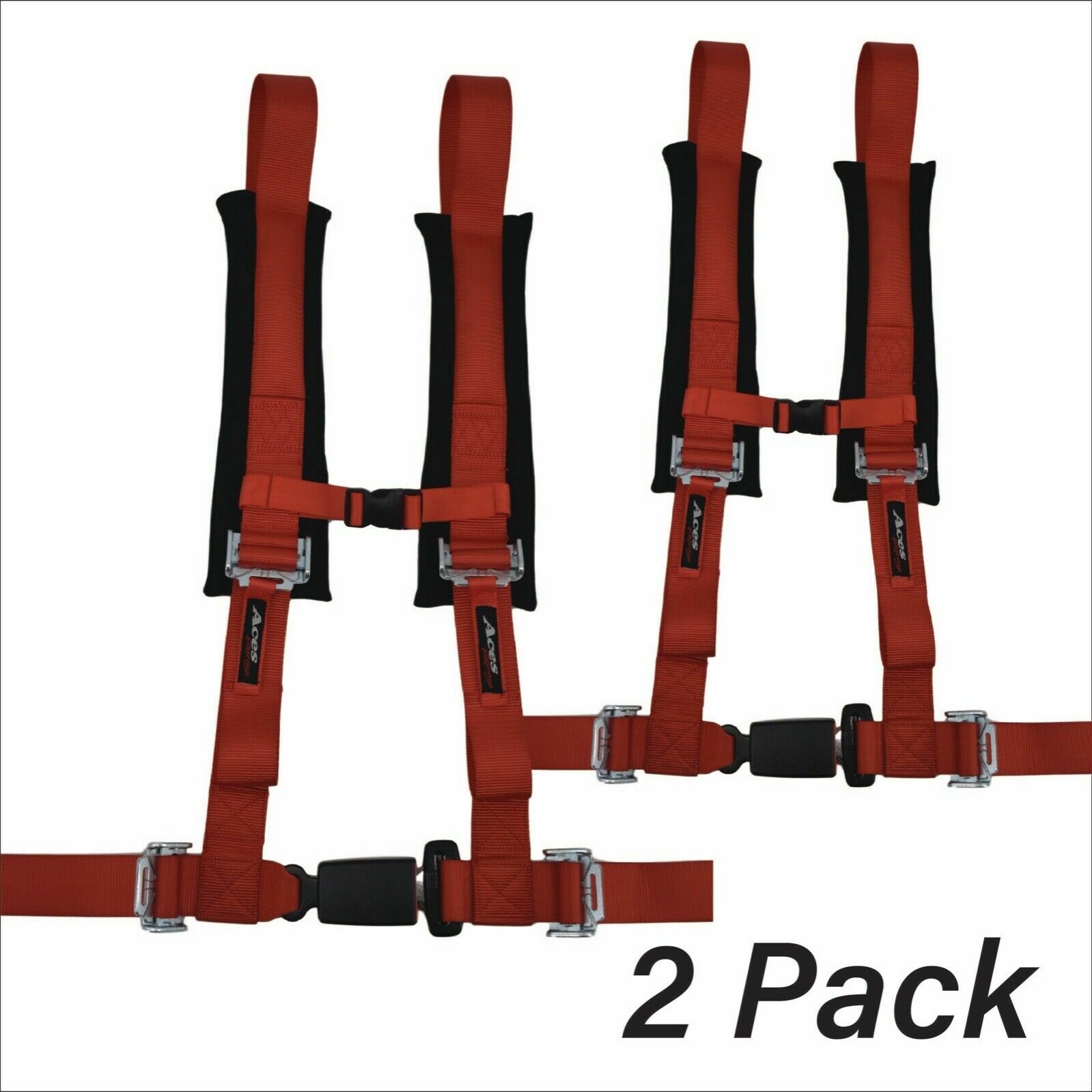 2014-2020 Polaris RZR 4 Point Harnesses Red | Pair | ATV