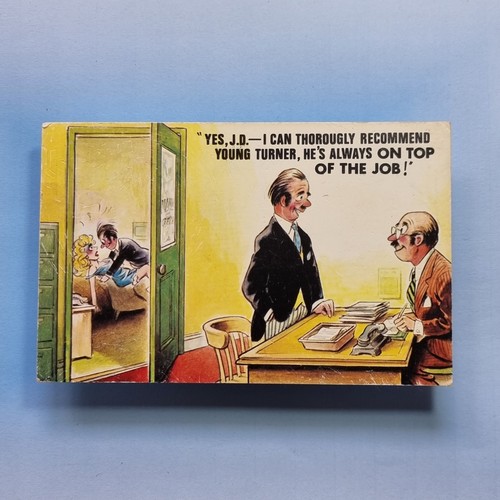 Saucy Comic Postcard C1980 Blonde Boobs Office Letch On Top Of The Job ...