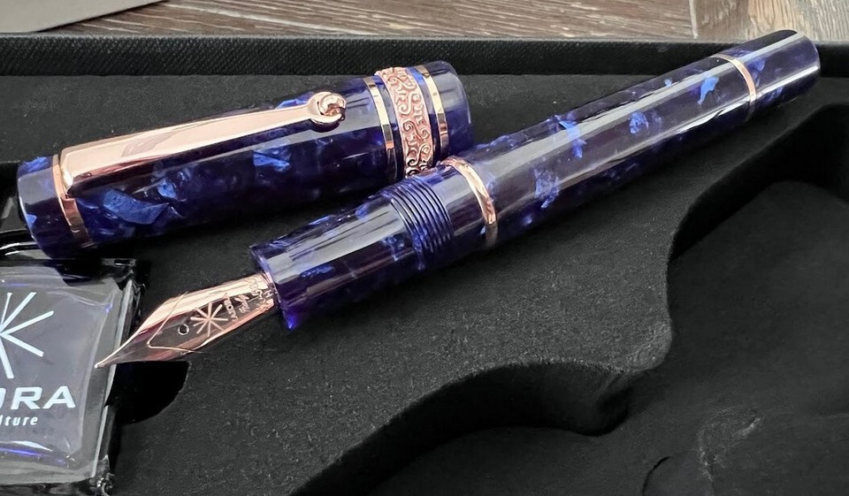 MAIORA ALPHA CAPRI PALLADIUM & GOLD TRIM 14k NIB FOUNTAIN PEN .. | eBay