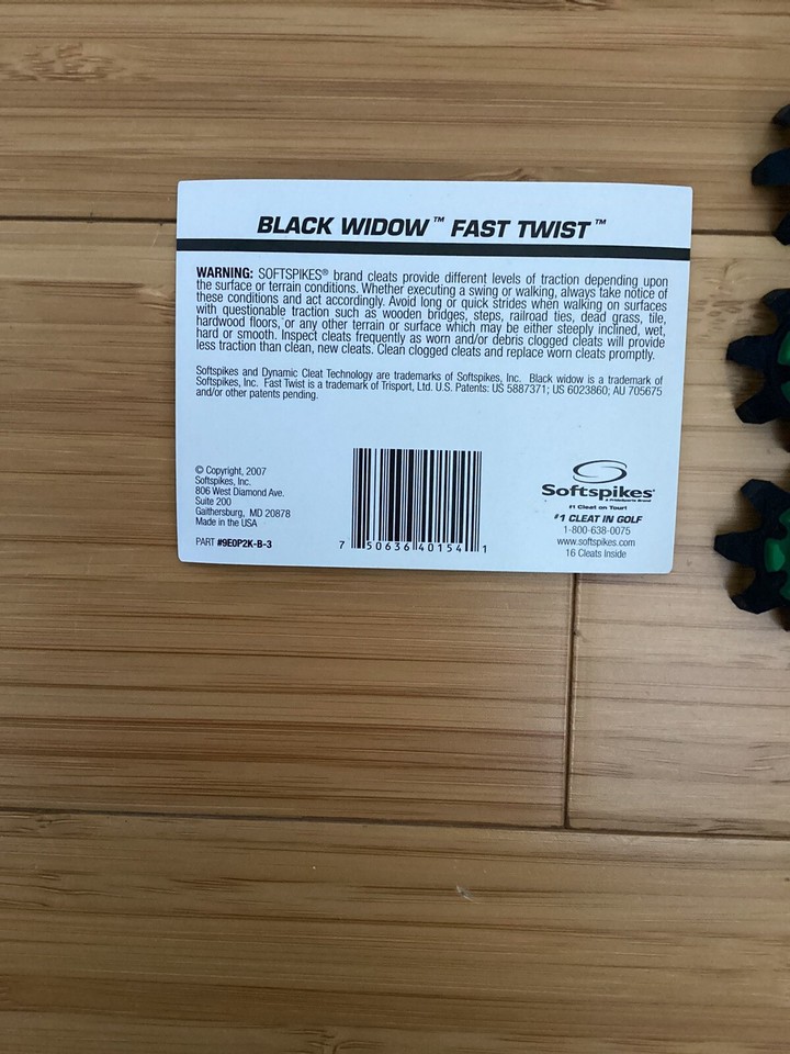 Black Widow 12 Ct Fast Twist Golf Cleats/ Spikes | eBay