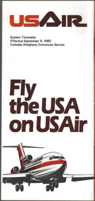USAir system timetable 9/9/82 [3080] Buy 4+ save 25% | eBay