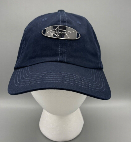Navy Blue Greg Norman Golf Hat Adjustable Baseball Cap Metal Shark Logo ...