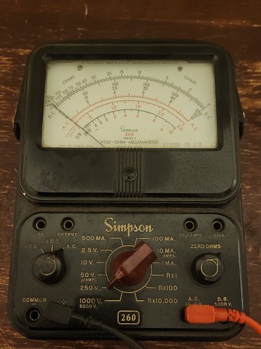 SIMPSON 260 Series 4 P Volt Ohm Milliammeter AC DC VOM Meter Untested ...