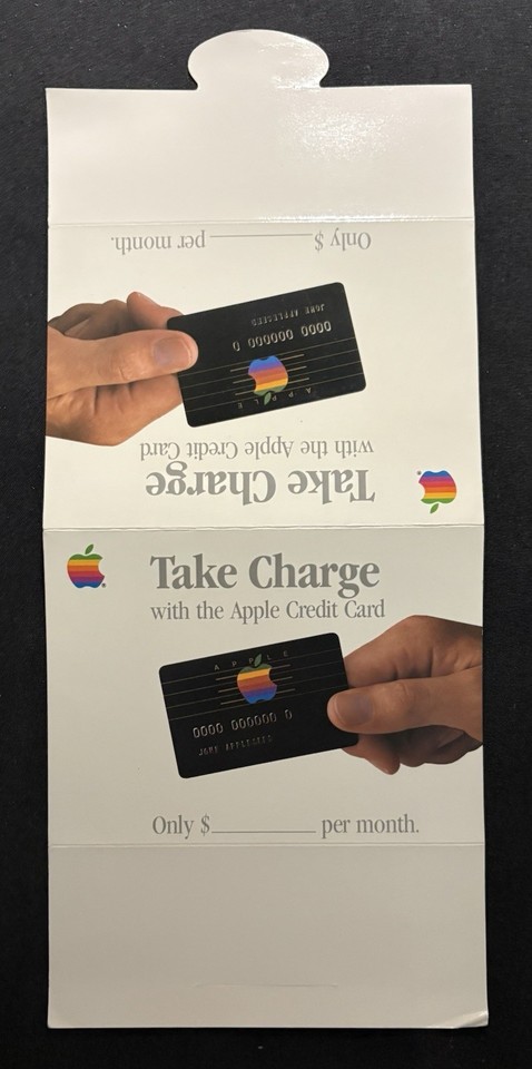 Apple Computer Credit Card Display Stand Take Charge Rainbow Logo Apple ...