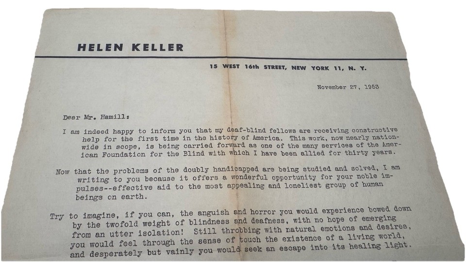 Helen Keller *SIGNED* Typed Letter & 1st Edition of 1940 Let Us Have ...