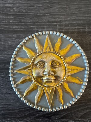 Golden Sun resin garden decor plaque...new | eBay