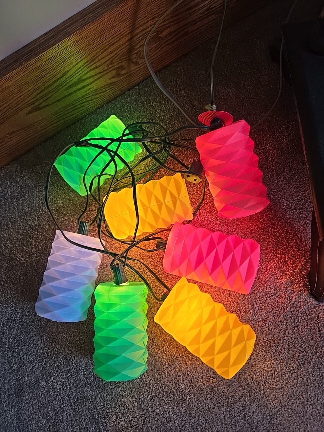 VTG BLOW MOLD STRING LIGHTS YARD DECOR LANTERN CAMPER PATIO PARTY TIKI ...