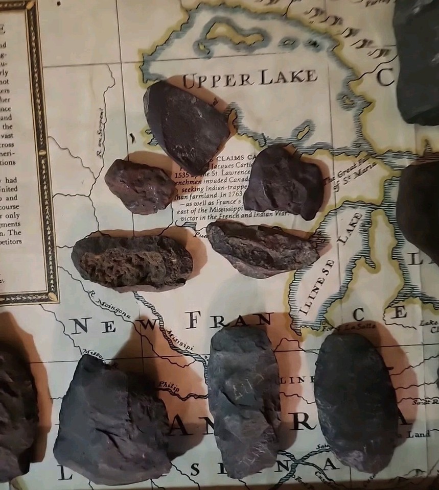 Lot Of Eastern Native American Axe Heads Spear Stones & Pots, (Old ...