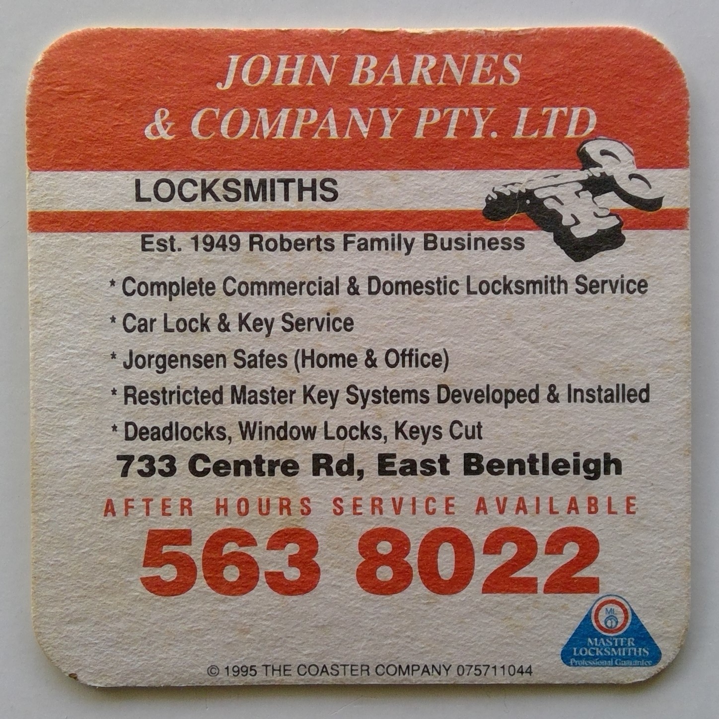 John Barnes & Company Pty Ltd Locksmiths 733 Centre Rd 5638022 Coaster ...
