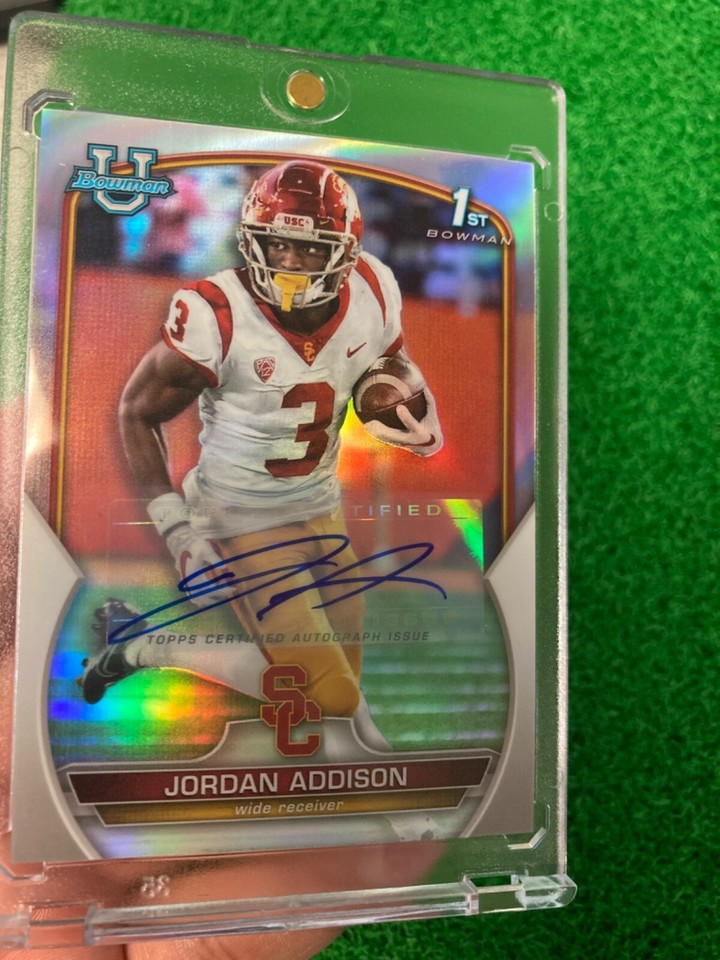 2022 Bowman Chrome U Jordan Addison 1st Refractor Auto Autograph #/499 ...