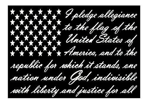American Flag Pledge of Allegiance Vinyl Truck Window Sticker Decal (7 ...