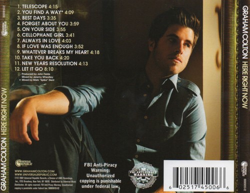 Graham Colton - Here Right Now (CD, Album) (Very Good Plus (VG+ ...