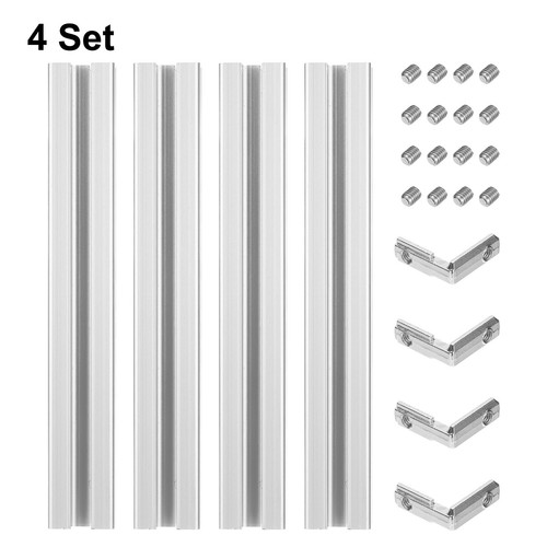 4pcs T Slot 2020 Aluminum Extrusion Profile 250mm x 20mm Linear Rail ...