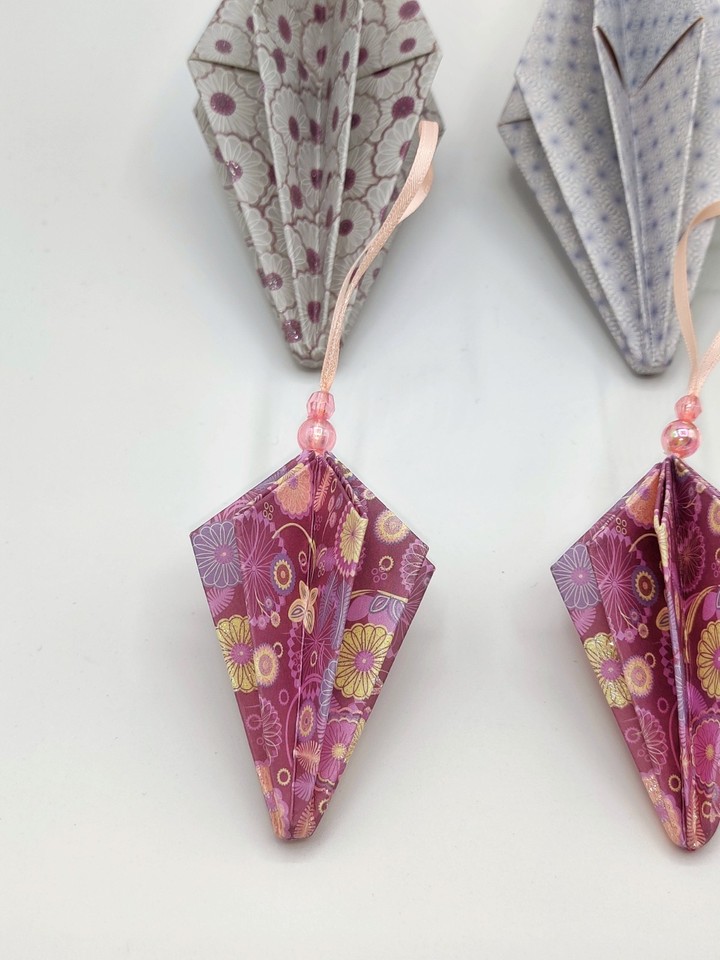 14pc Handmade Origami Christmas Bauble Geometric shape Decorations ...