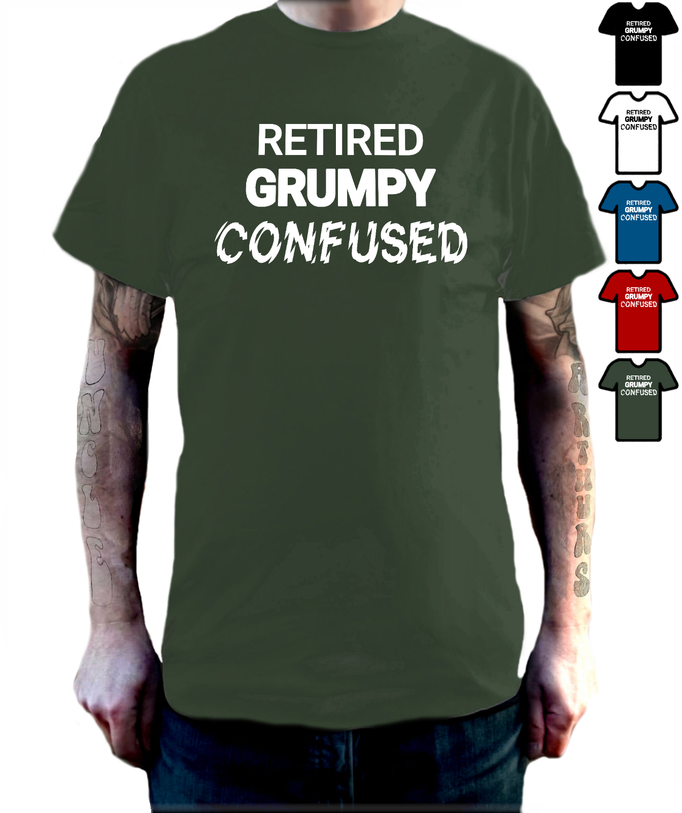 Grumpy Old Man RETIRED GRUMPY CONFUSED T-Shirt Dad Father Birthday ...