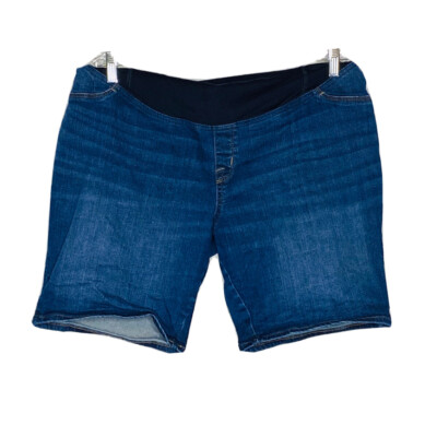 ISABEL Crossover Maternity Bermuda Denim Shorts Size 16 33 Stretch | eBay