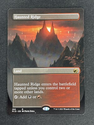 Haunted Ridge Borderless Showcase #282 MTG MID Innistrad Midnight Hunt ...