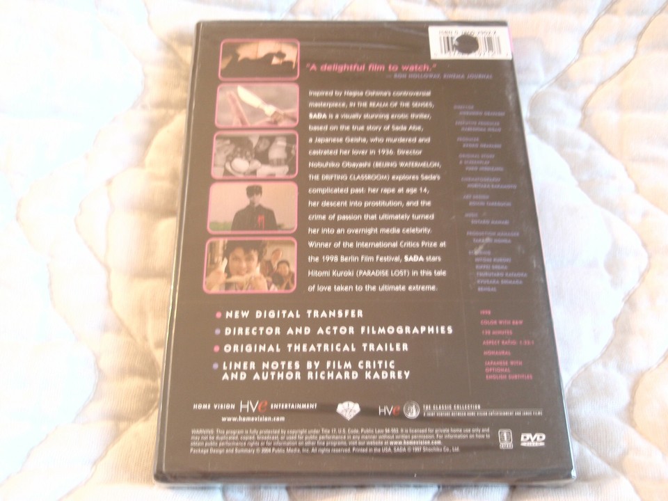 SADA DVD NEW JAPANESE EROTIC DRAMA JAPAN A TRUE STORY OF SEXUAL OBSESSION MURDER 37429197127| eBay