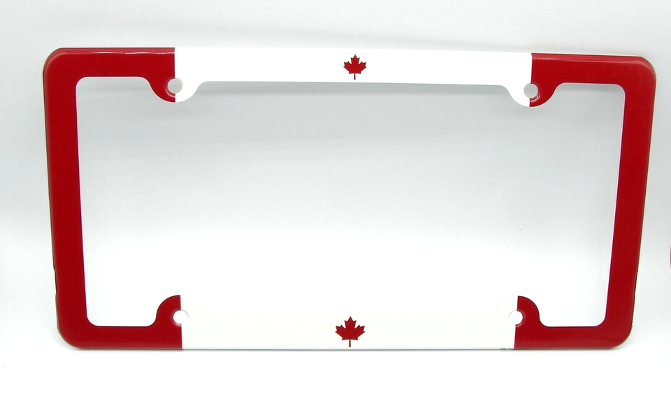 CANADIAN FLAG ALUMINUM CAR LICENSE PLATE FRAME. CANADA FLAG THE MAPLE ...