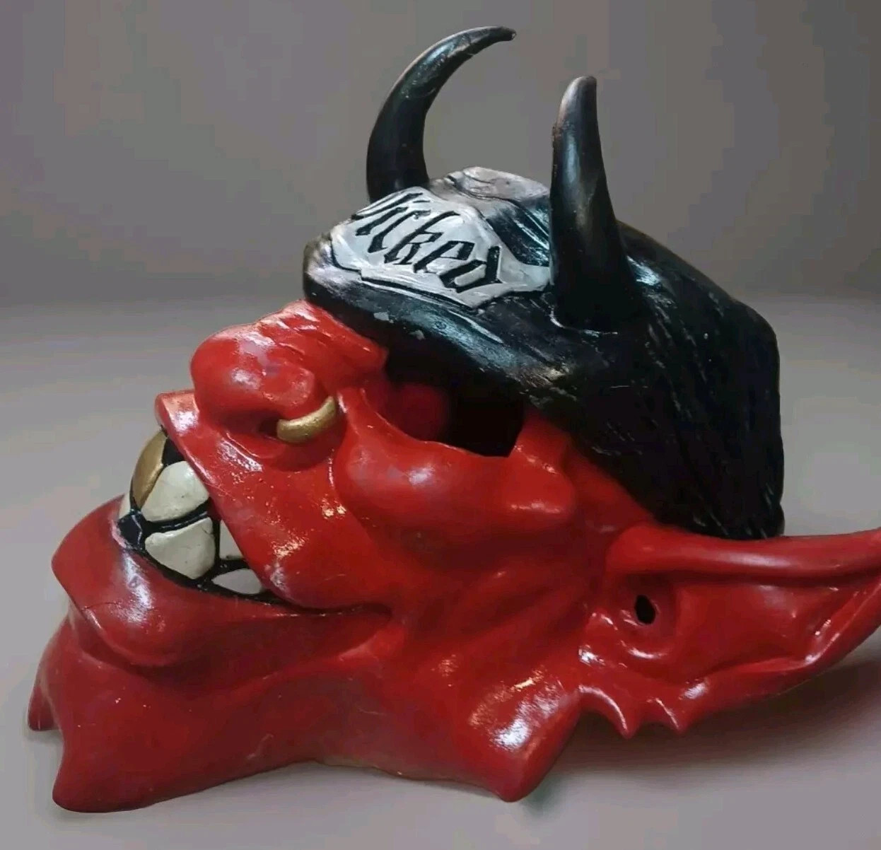 Red Horned Devil Halloween Costume Full Latex Mask "W… - Gem