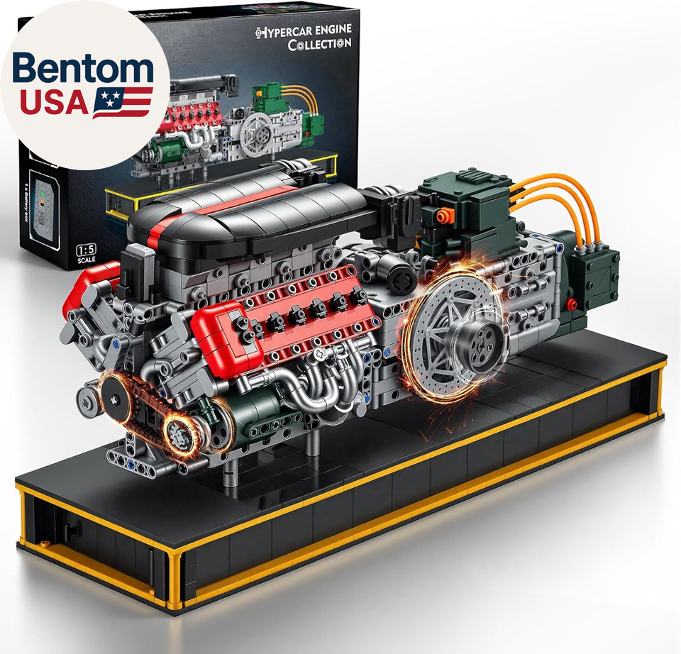 V12 Engine Model Kit That Runs, MOC Build Your Own Engineering Building ...