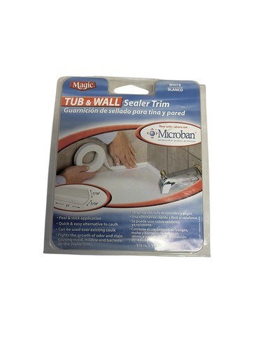 Magic Tub & Wall 5 ft. White Peel & Stick Sealer Trim w Microban ...