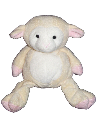 Ty Pluffies Shearly Lamb Plush Sheep Cream White Pink Baby Stuffed ...