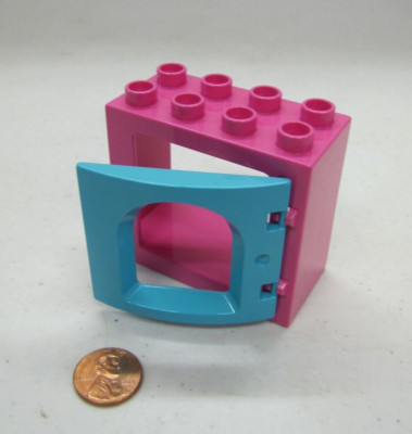 Lego Duplo Pink & Azure Blue Castle Window Pane Door Unit Building ...