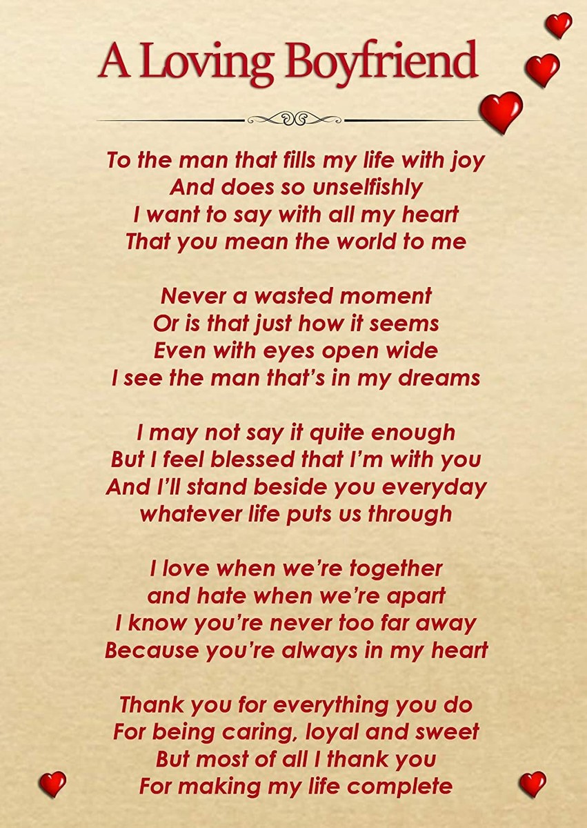 My Love For You Poems For Boyfriend My Love These Romantic Words Are